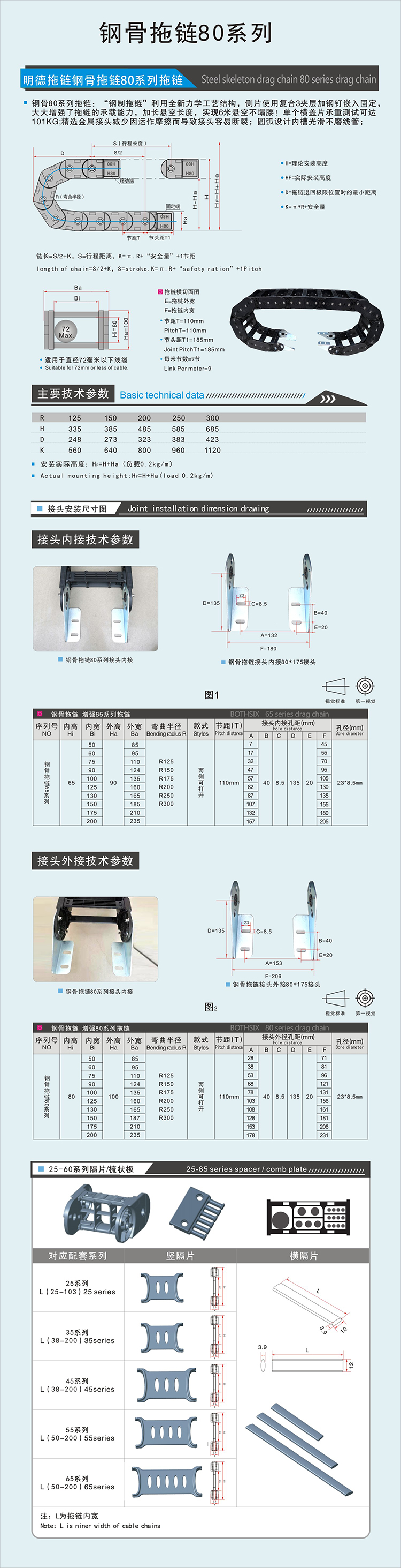 钢骨加强坦克链GD80系列-[明德塑胶]专注一站式钢骨加强坦克链GD80系列定制生产厂家